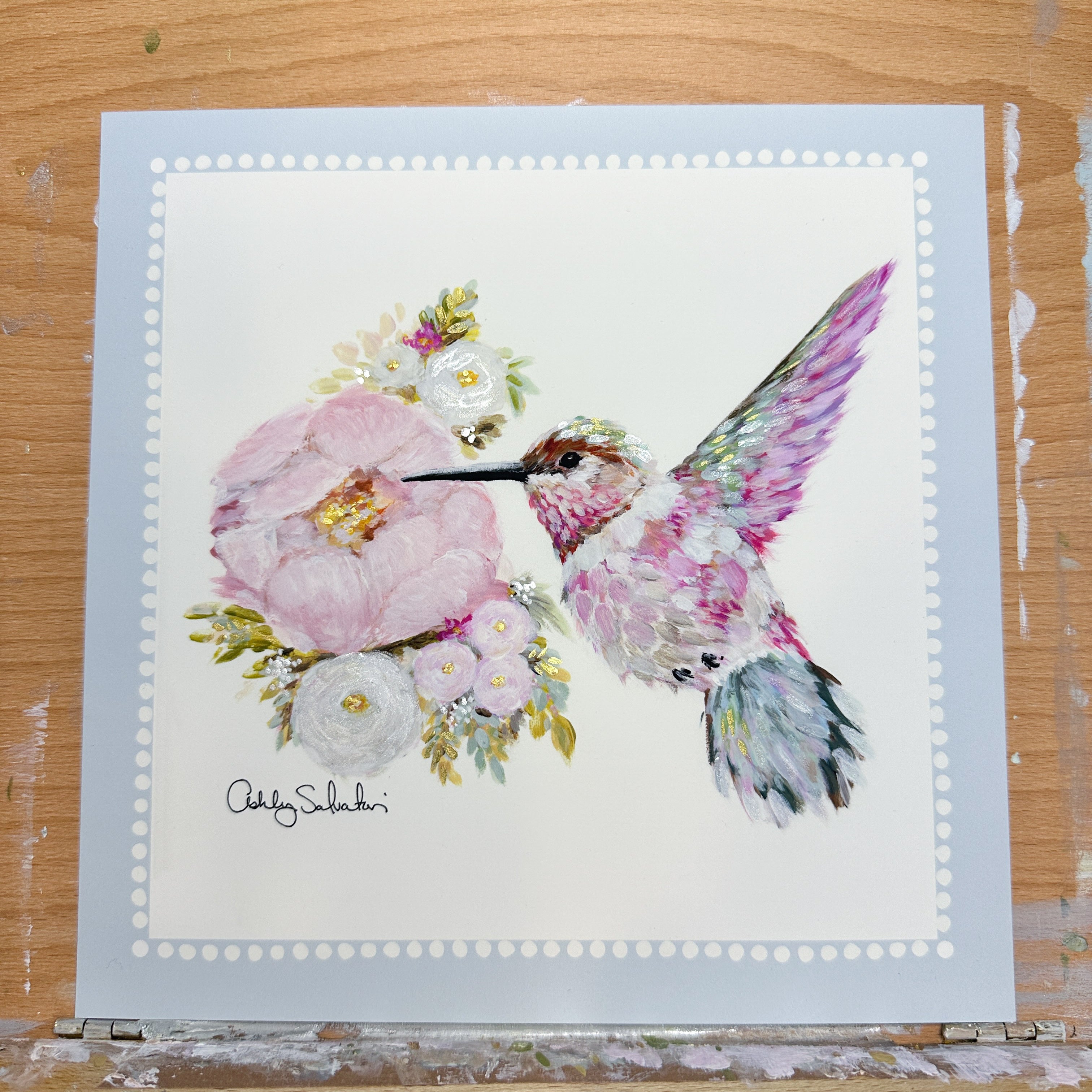 “Lu Lu" Hand-Embellished Print – Ashley Salvatori