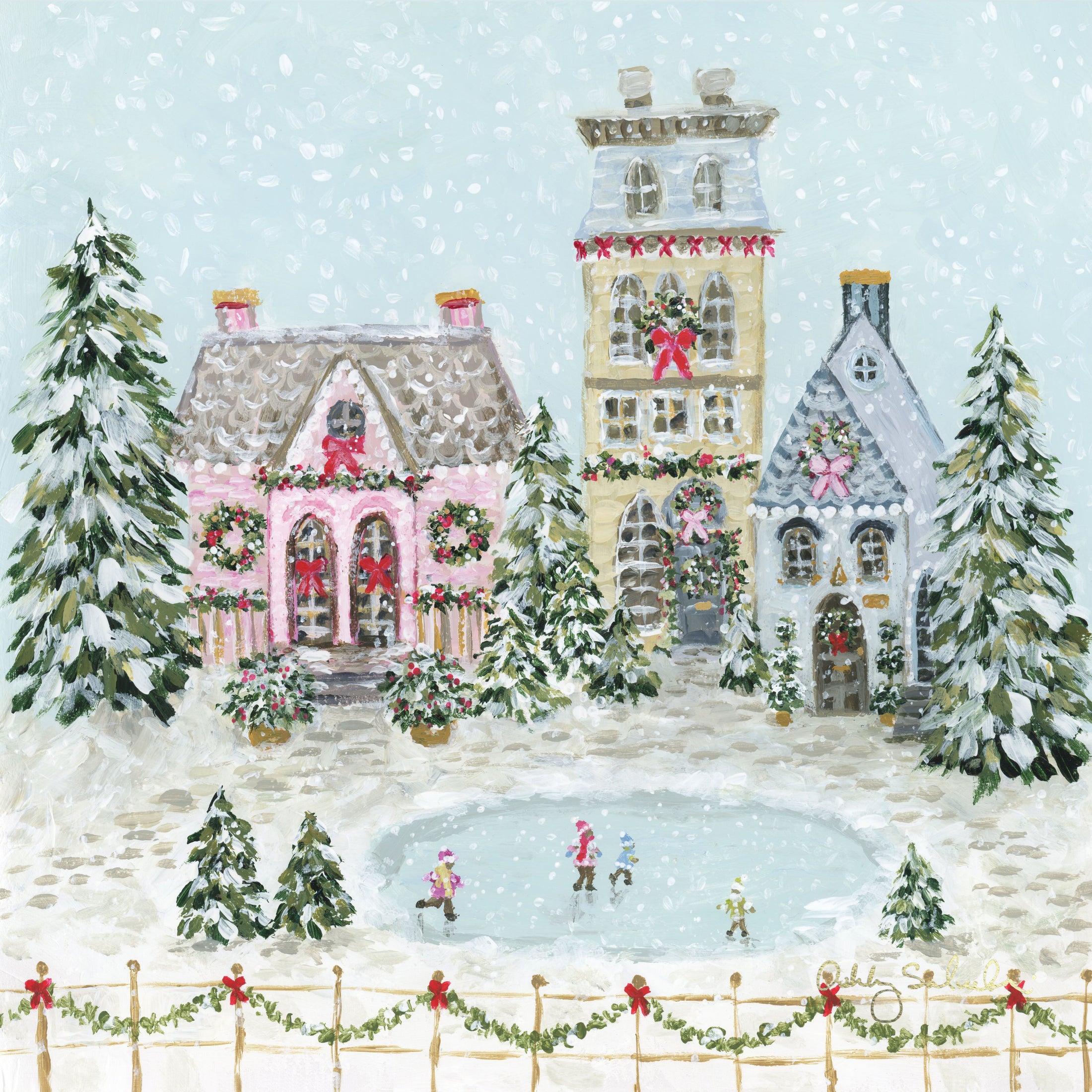 "Snowflake Village" Unframed Canvas Print – Ashley Salvatori